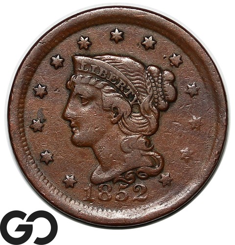 1852 Large Cent, Braided Hair | eBay