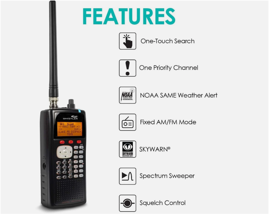 Whistler WS1040 Digital P25 Phase I Handheld Scanner Monitor police ...