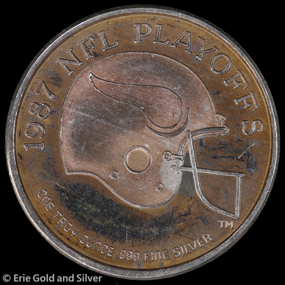 1987 NFL Playoffs Minnesota Vikings 1 oz Silver Round | eBay