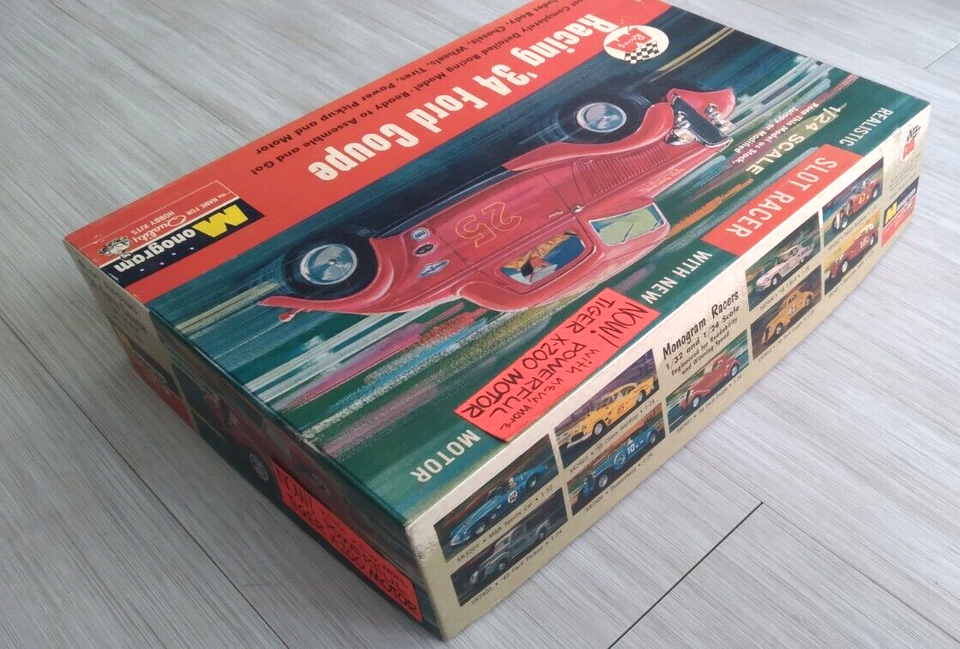 vintage Monogram RACING '34 Ford Coupe Slot Car Kit NEW/NOS, OB w/ X ...