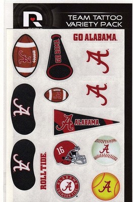 Alabama Crimson Tide Variety Pack Tattoo Set | eBay