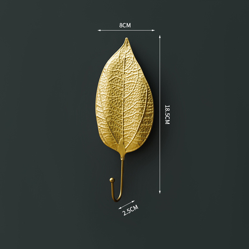Gold Leaf Hook Coat Hat Key Hook Wall Hanging Kitchen Home Towel Hooks ...