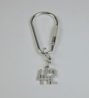 Sterling Silver Teardrop Shape Key Ring with Sterling Silver 442 Charm ...