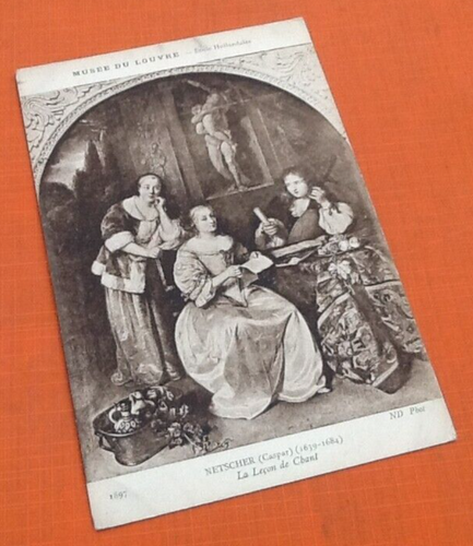 Carte postale ancienne Paris Musée du Louvre Ecole Hollandaise Netcher ...