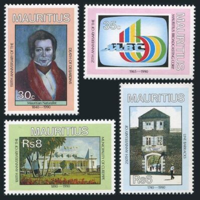 Mauritius 725-728,MNH.Mi 706-709. Events 1990.Mauritian Television ...