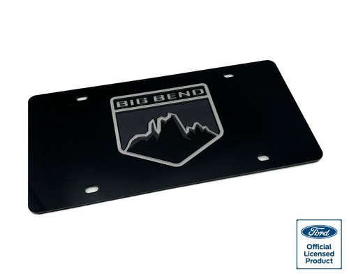 Acrylic Premium Black License Plate w/ Ford Bronco BIG BEND Badge Logo ...
