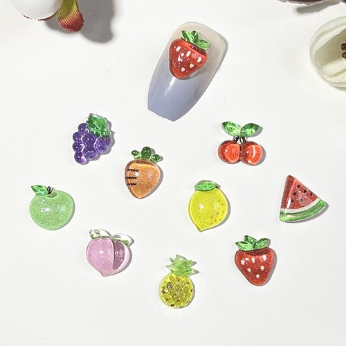 20Pcs New Cute Mini Fruit Series Resin Flatback Ornament Manicure ...