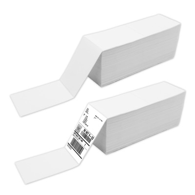 4000 Fanfold 4" x 6" Shipping Barcode Labels Direct Thermal Zebra ...