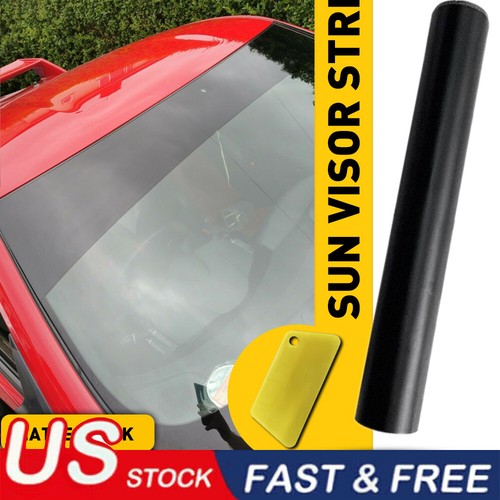 MATTE BLACK WINDSHIELD SUN SHADE VISOR FILM TINT STRIP 25CM X 150CM | eBay