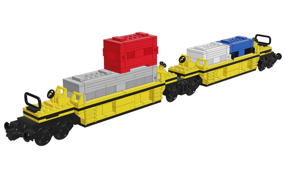 LEGO Trains 9V 10170: TTX Intermodal Double-Stack Car 4X8 Container ...
