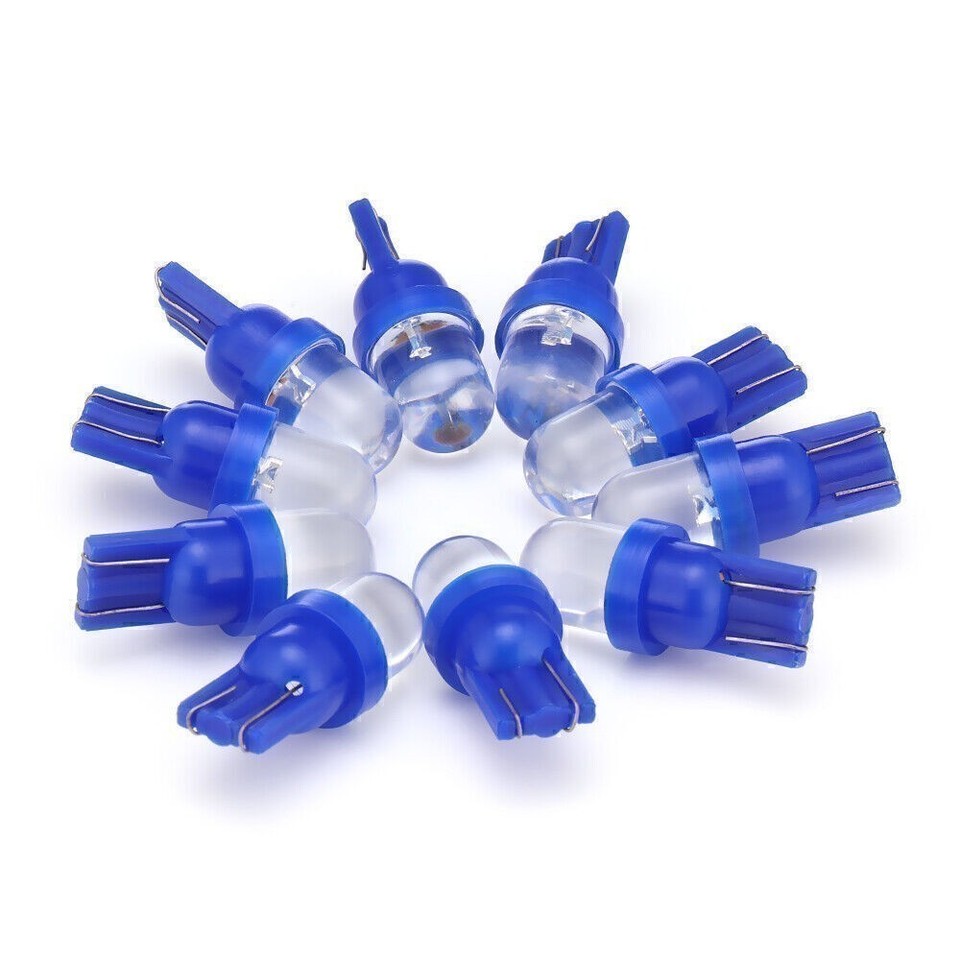 10x Blue T10 194 LED Bulbs for Instrument Gauge Cluster Dash Light W ...