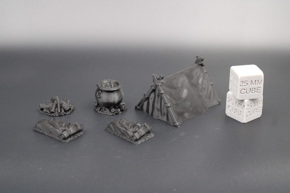 Tabletop Town Camp Set Tent Bedroll Fire Scatter Dnd RPG Wargame ...