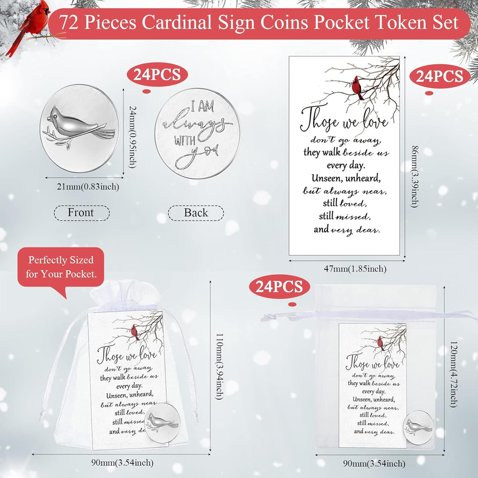 24 Memorial Angel Sign Coins Funeral Pocket Token Guardian Angel Coins ...