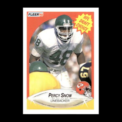 Percy Snow 1990 Fleer Rookie Michigan State Spartans #342 R325D 44 | eBay