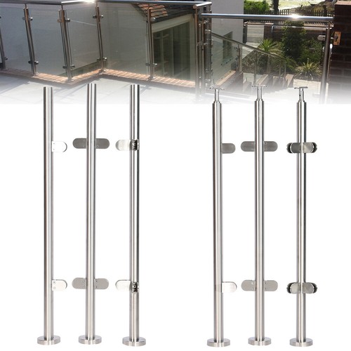 Deck Balcony Post Corner Mid End w/ Glass Clamp For Balustrade Handrail ...
