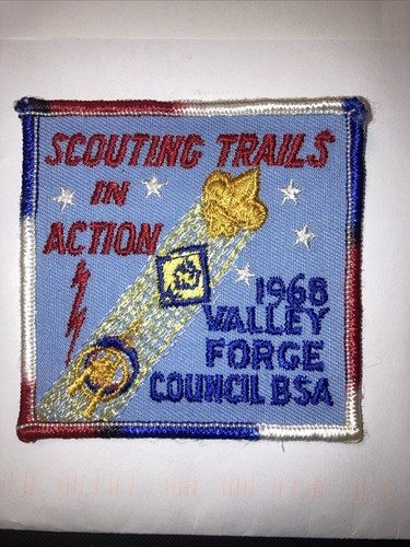 BSA 1968 Valley Forge Council, PA, Scouting Trails in Action 3” Square ...