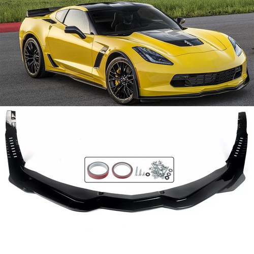 For Corvette C7 Z06 Stage 3 Front Lip Splitter + Side Winglets Gloss ...