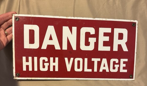 Vintage Danger High Voltage Porcelain Sign 14"x7" | eBay