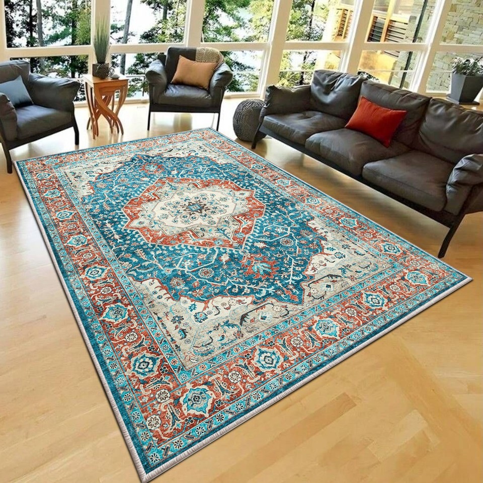 Luxury Non Slip Large Traditional Rugs Bedroom Living Room Rug Hallway ...