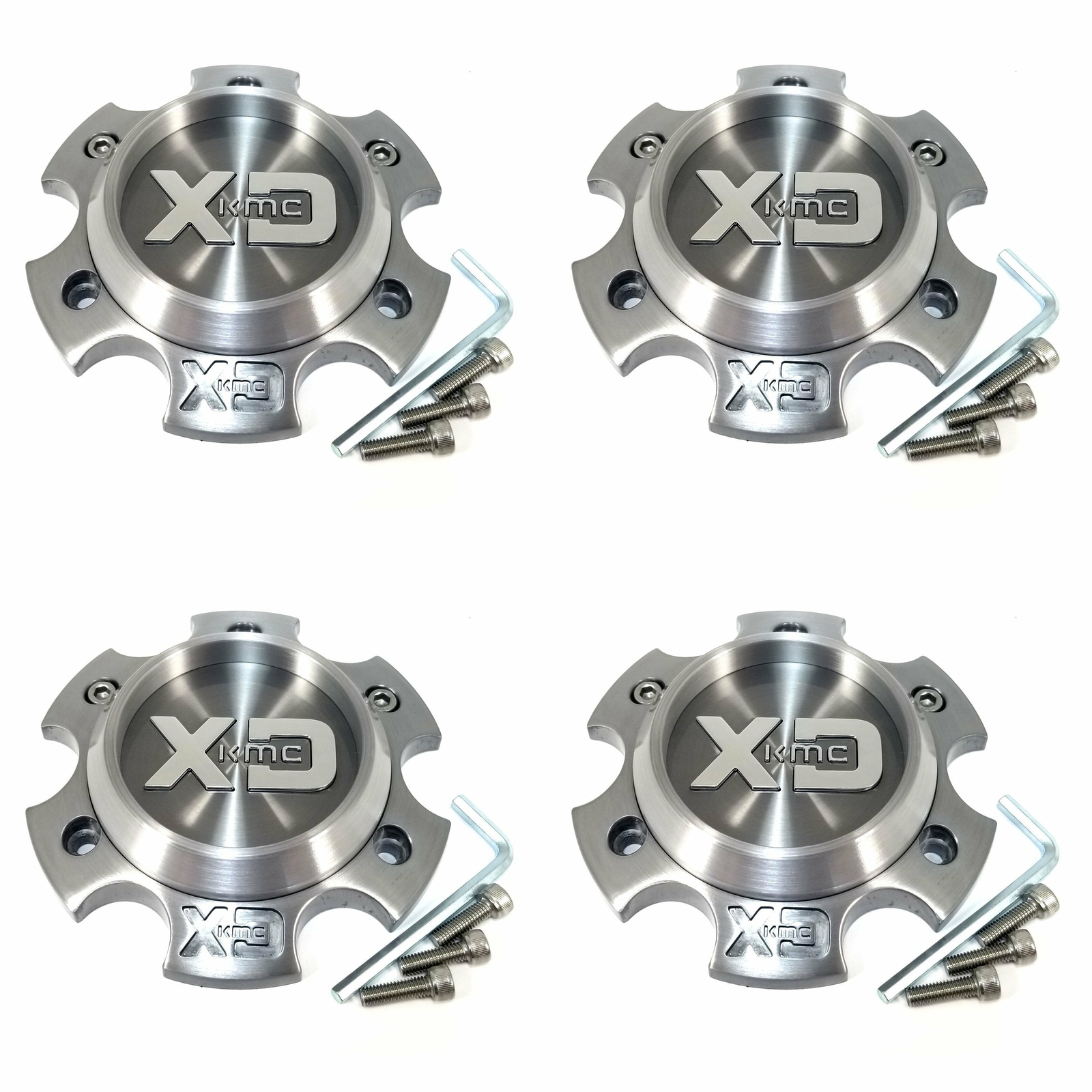 4 XD Series Gray Wheel Center Caps for 6L XD844 Pike XD140 Recon XD139 ...