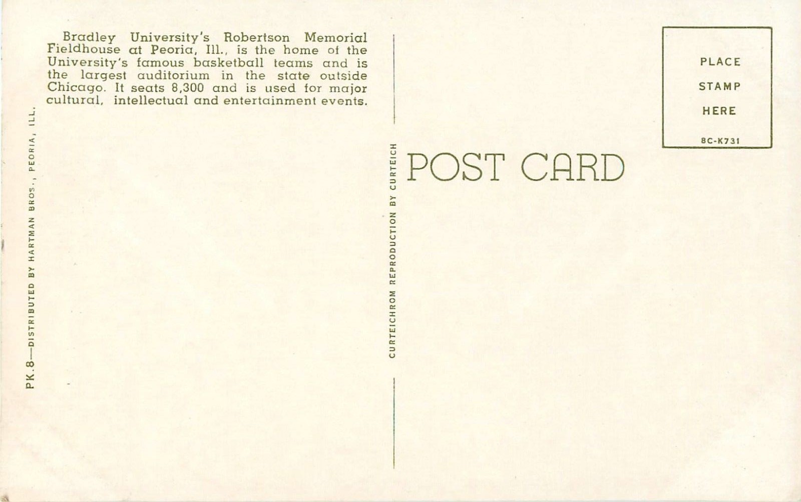 c1950s Bradley University Robertson Fieldhouse, Peoria, Illinois ...