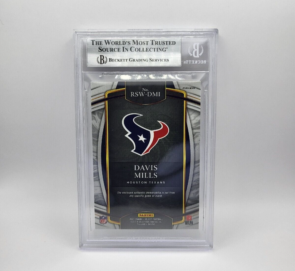 Davis Mills RC 2021 Panini Select Rookie Swatches #RSW-DMI Red Prizm ...