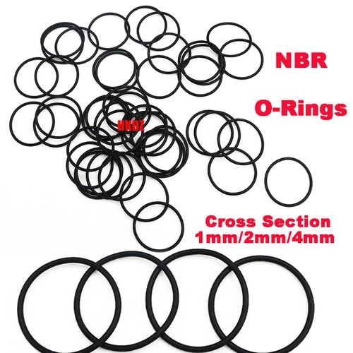 Nitrile Rubber NBR O-Rings Black Seal Abrasion Gasket Cross Section 1mm ...