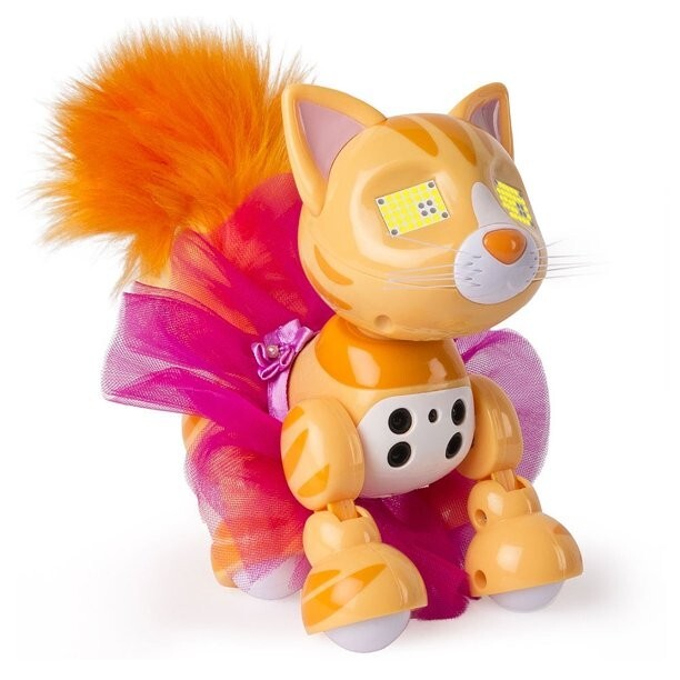 Zoomer Meowzies TABITHA Interactive Orange Tabby Kitten Cat Lights ...