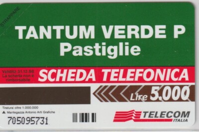 Telecom Phone Card 5000 Lire Tantum Verde Double-Sided New MF12 | eBay