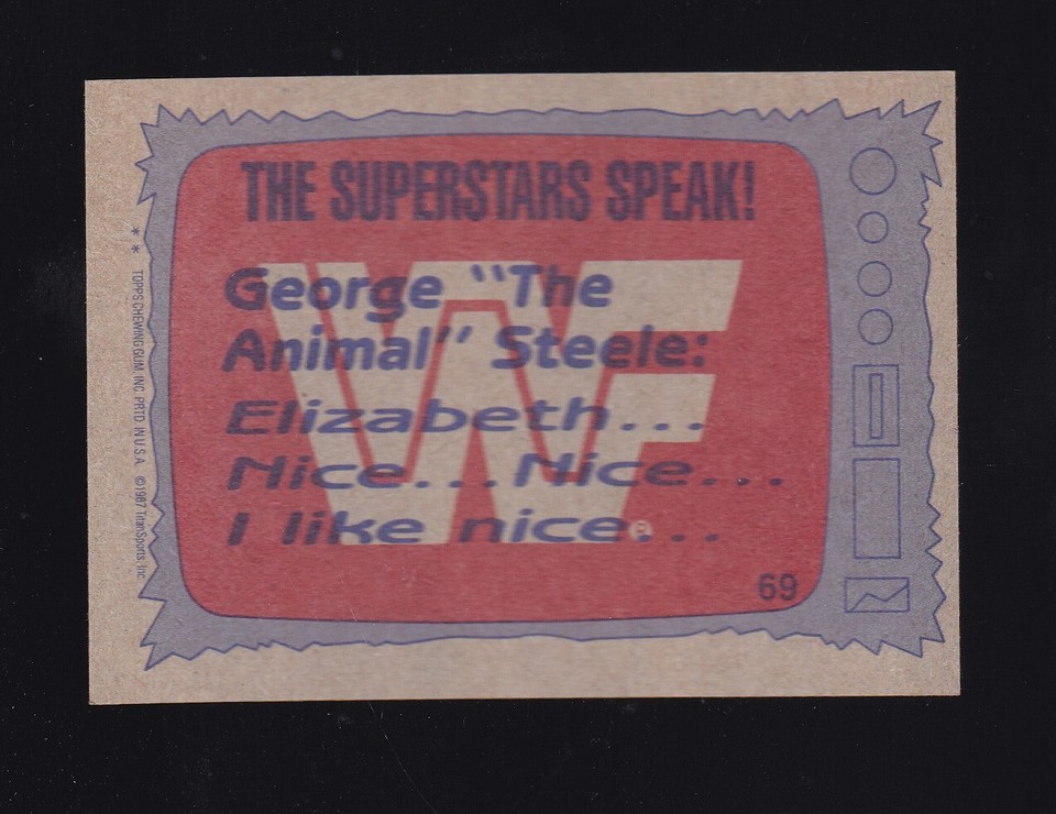 1987 Topps WWF Wrestling Urrggh Nice George the Animal Steele #69 | eBay