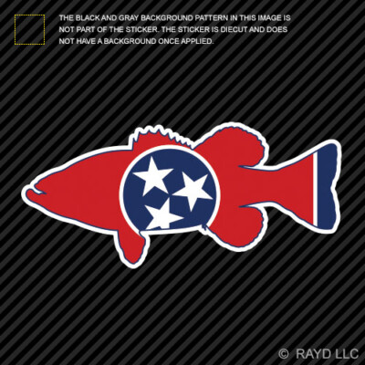 Tennessee State Flag Bass Sticker Premium Vinyl largemouth sport ...
