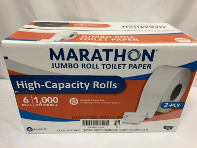 Marathon Jumbo Roll 2-Ply Toilet Tissue Paper 6 Rolls/Case | eBay