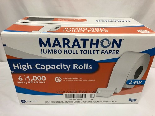 Marathon Jumbo Roll 2-Ply Toilet Tissue Paper 6 Rolls/Case | eBay