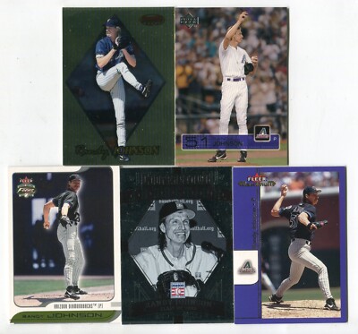 Randy Johnson 5 Baseball Card Lot HOF MARINERS D-BACKS YANKEES EXPOS ...