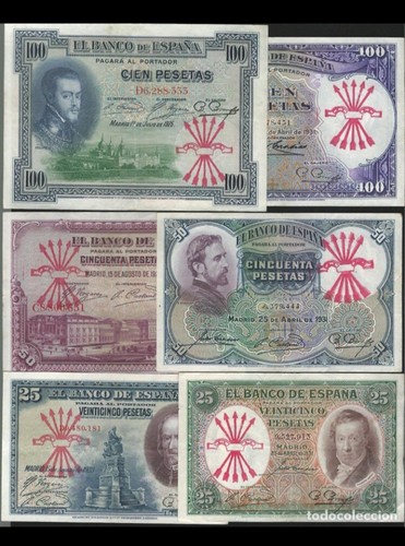Ale / Spain Spanien Lote 6 Pcs Pesetas 1925 1931 wiederverkaufen Civil ...
