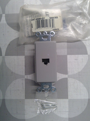 Leviton 40680-GY Decora 8 Wire Phone Jack Outlet, Gray **Free Shipping ...