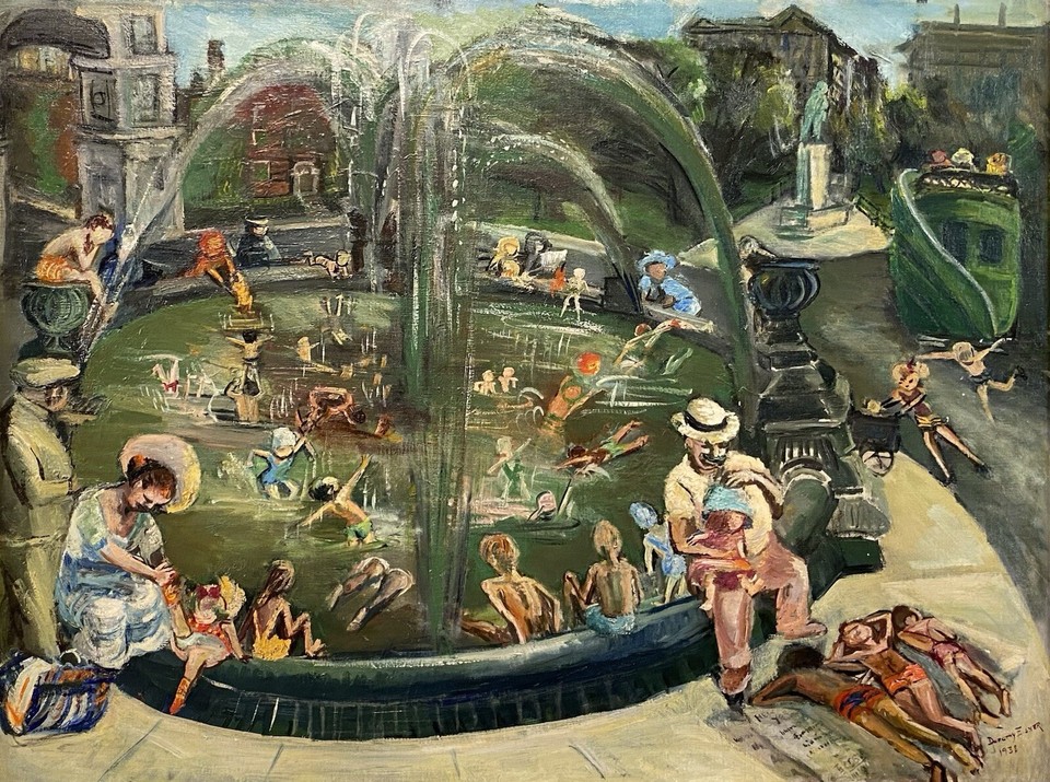 Important 1938 Dorothy Eisner Washington Square Park NYC Oil EXHIBITED ...