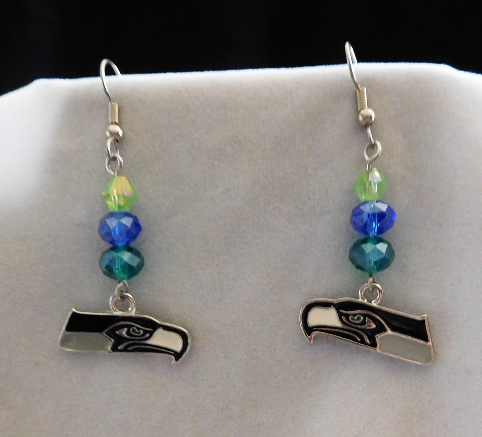 Seattle Seahawks Licensed Logo Hand-made Earrings in seven different ...