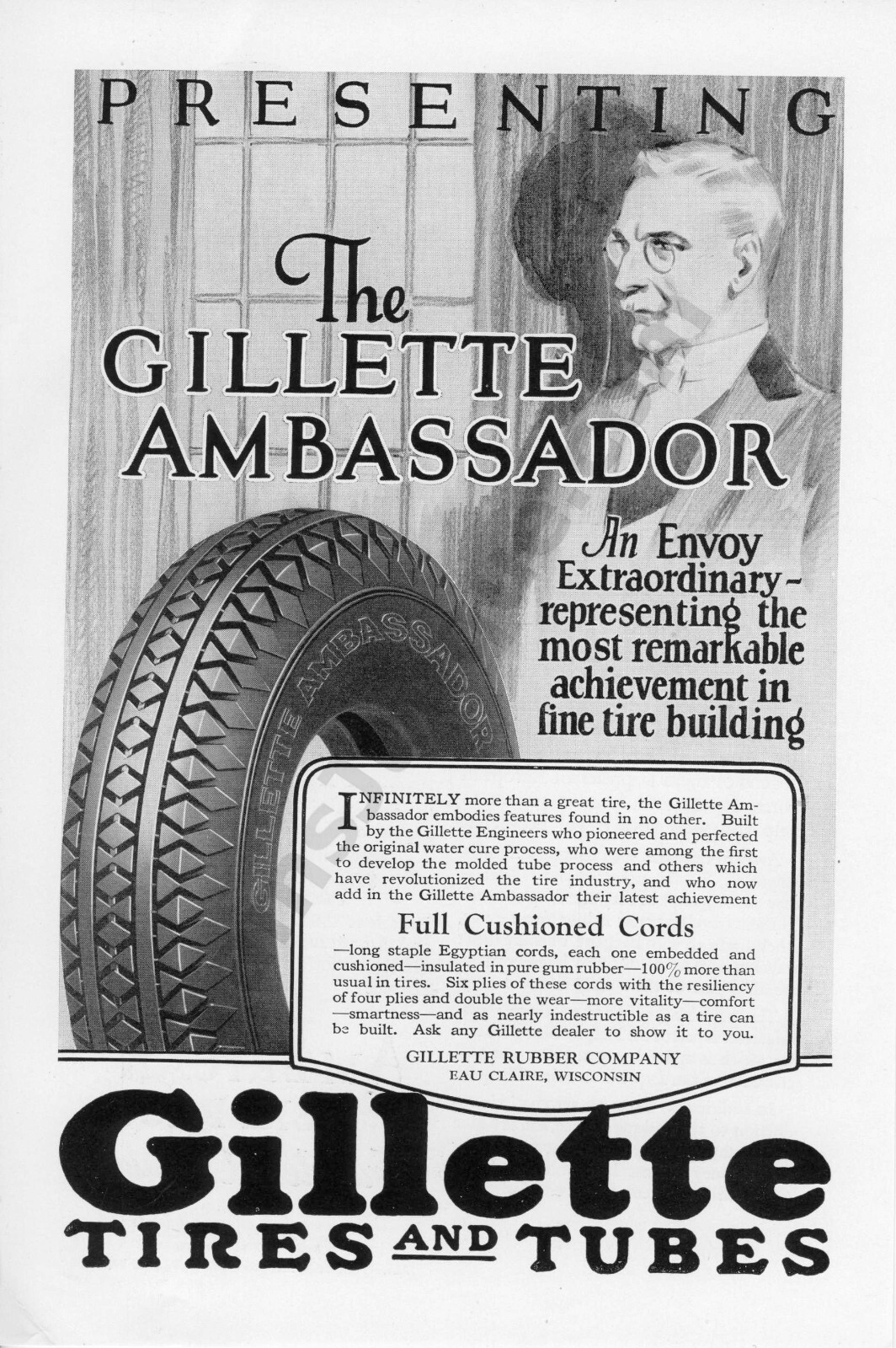1928 Gillette Tires & Tubes Original Vintage Magazine Ad Great gift ...