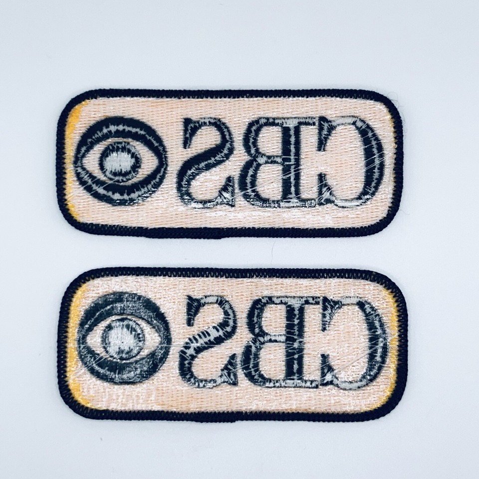 CBS TV Embroidered Patch Eye Logo Gold Blue News Sports Television Sew ...