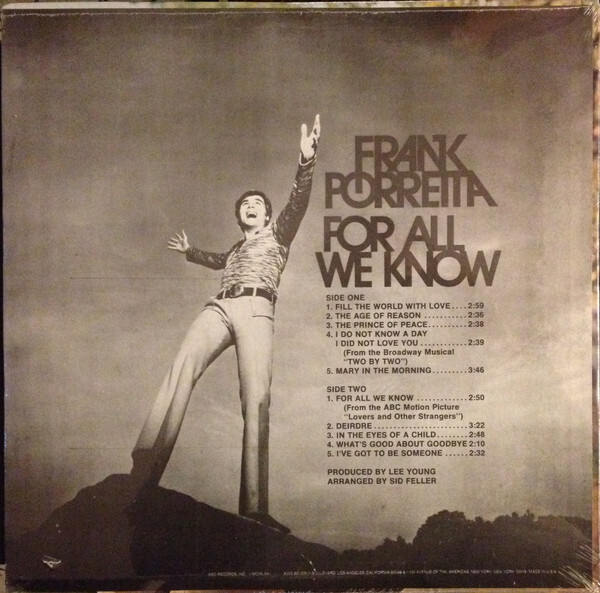 Frank Porretta - For All We Know (LP) | eBay