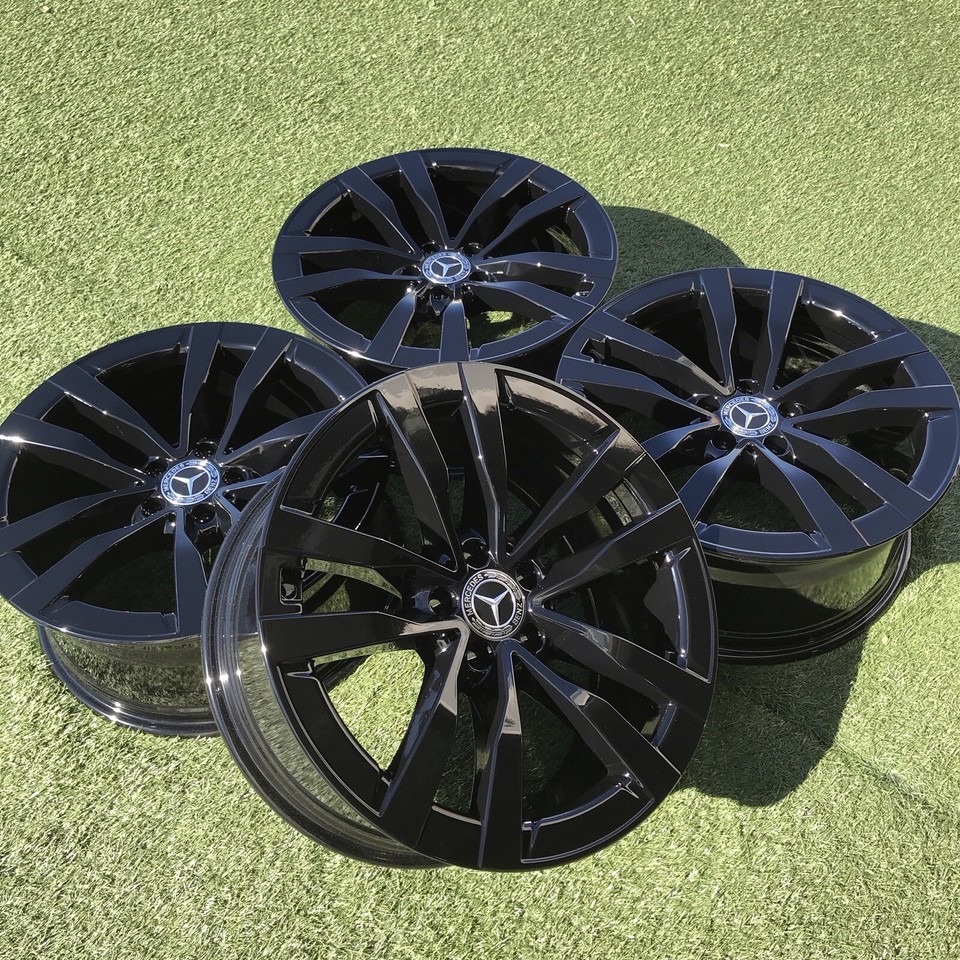 19 MERCEDES S580 S450 S400 RIMS OEM SET 4 BLACK S-CLASS S550 STOCK ...