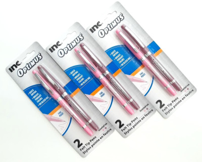 3 PACKS 6 FELT TIP PENS INC® Optimus™ PINK AND PLUM COLOR | eBay