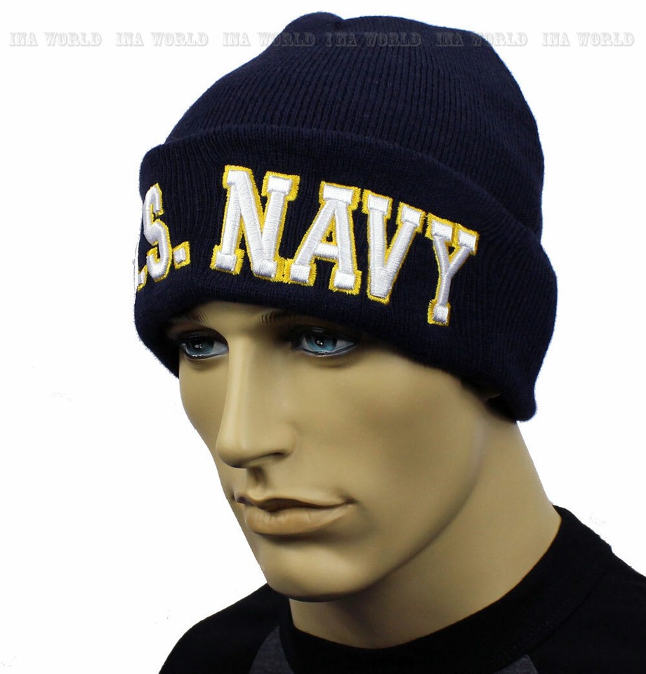 U.S. Military Beanie hat Licensed Cuffed Skull cap - Army,Navy,Air ...