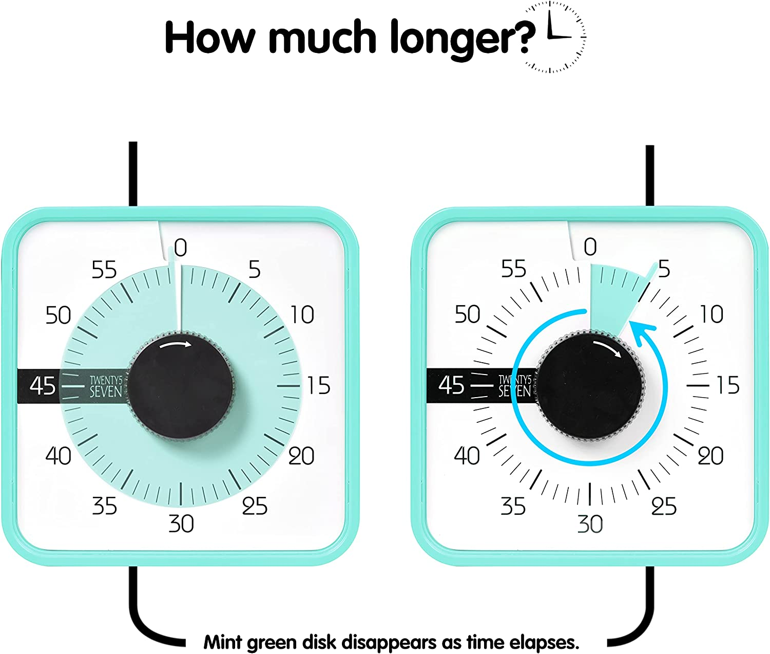 Countdown Timer 7.5 inch 60 Minute 1 Hour Visual Timer Classroom ...