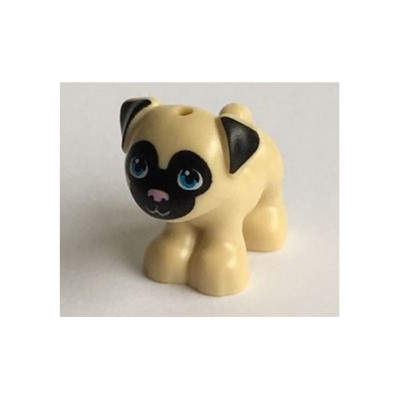 LEGO - Animal, Dog Small (Pug) Standing w/ Blue Eyes, Black Face & Ears ...