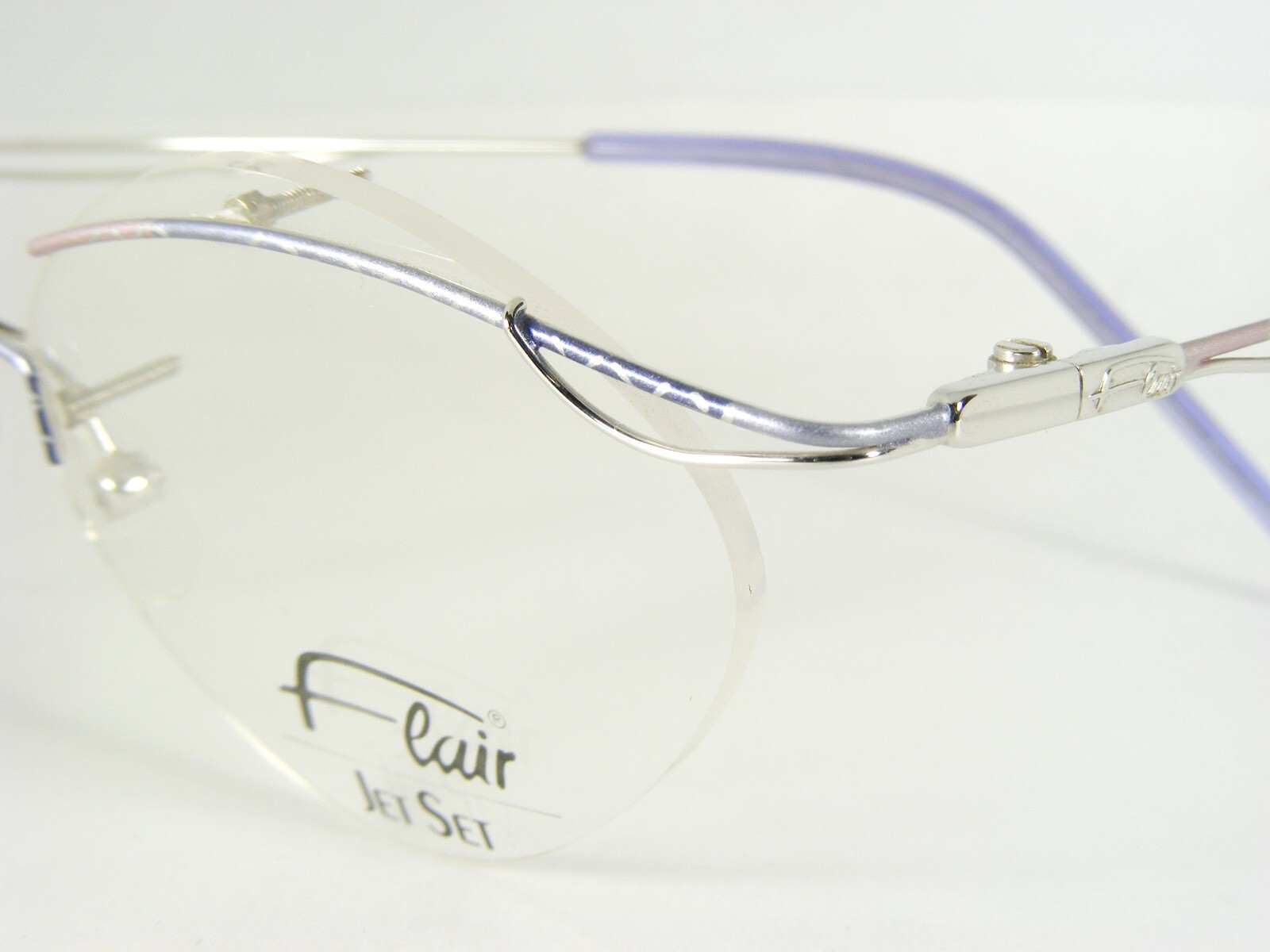 Vintage Flair Jet Set 658 725 LAVENDER LILAC SILVER UNIQUE EYEGLASSES ...