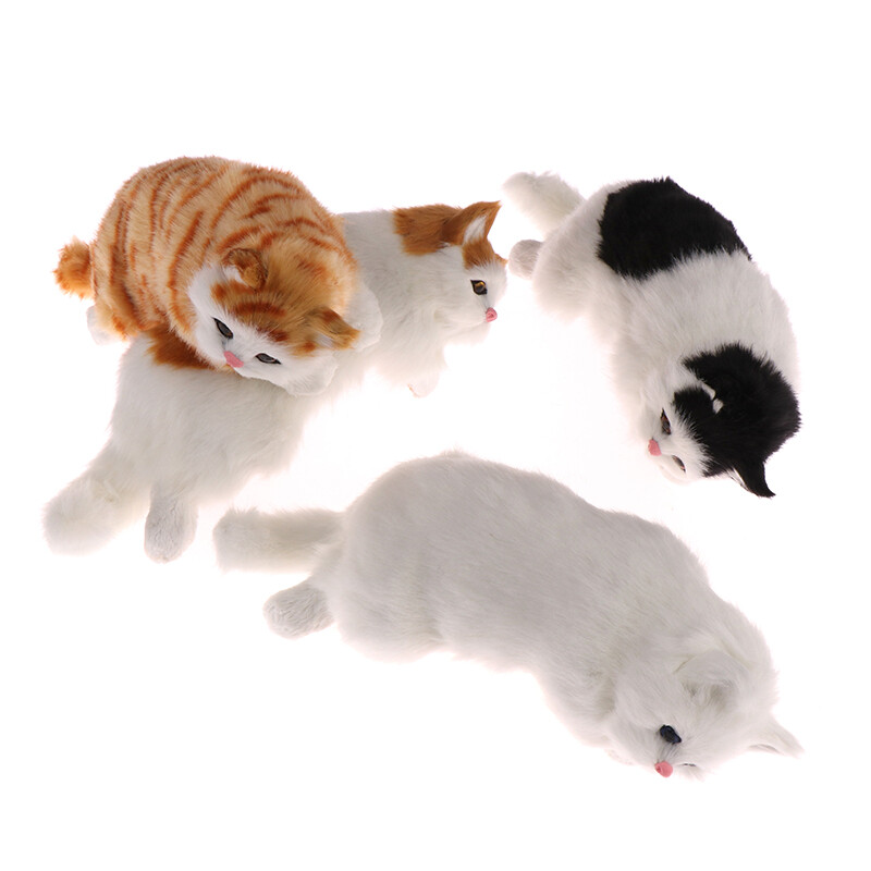 Cute Plush Fake Cat Art Ornaments Figurine Home Desk TV Hanging Toys ...