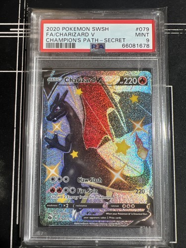 2020 Pokemon Champions Path 079 Full Art Charizard V Secret Rare PSA 9 ...
