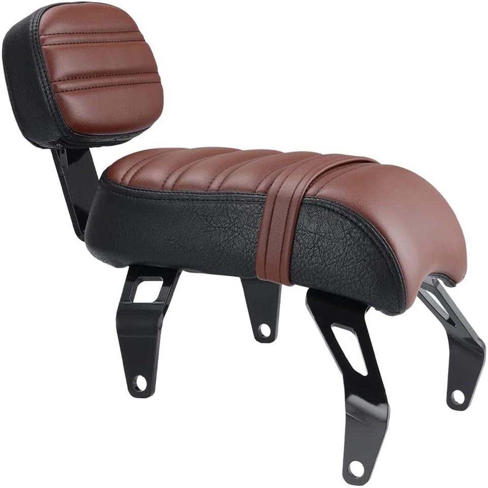 Brown Black Rear Seat Backrest w/ Bracket Fit For Indian Scout Bobber ...